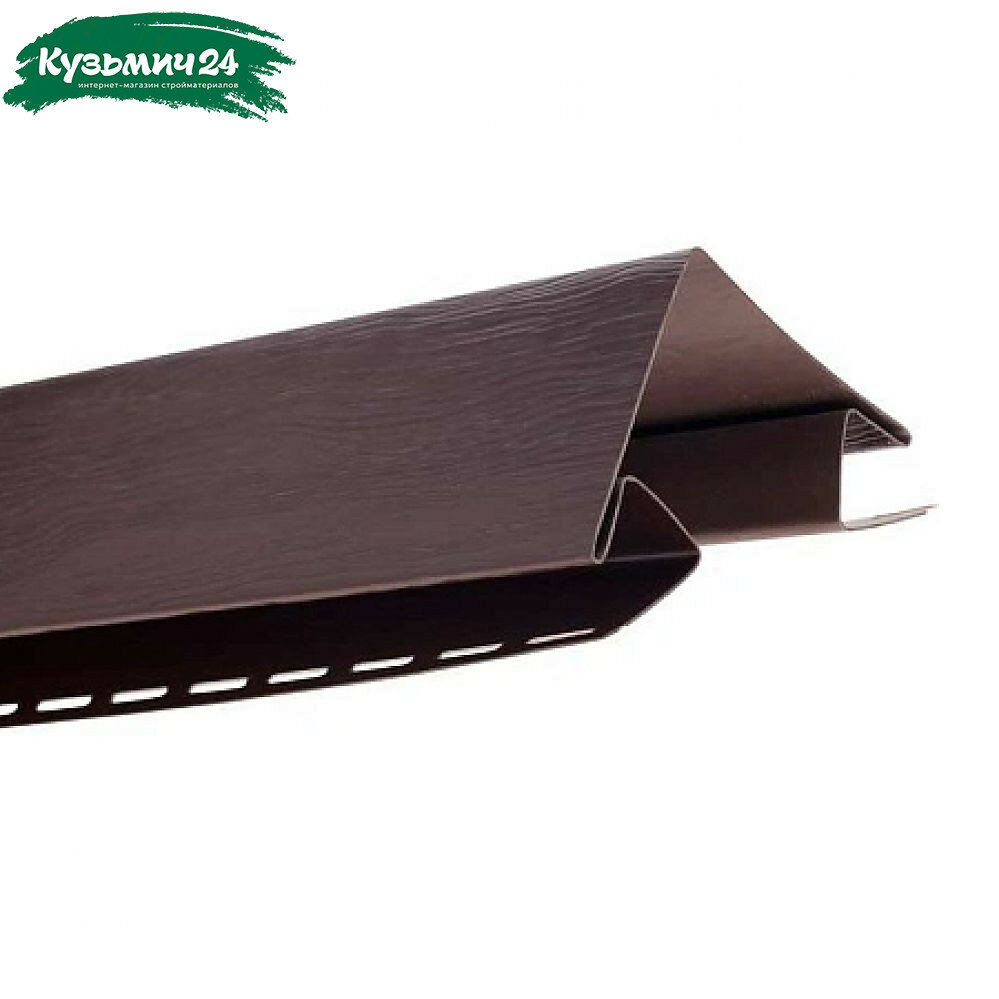 Сайдинг планка угол наружний Коричневая, 1 шт.