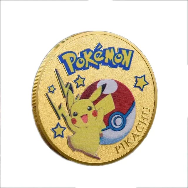Позолоченные памятные монеты из аниме «Покемон», памятные монеты по играм, золотые монеты «Пикачу», «Мьюту», «Чаризард», игровые коллекционные предметы, детские подарки.