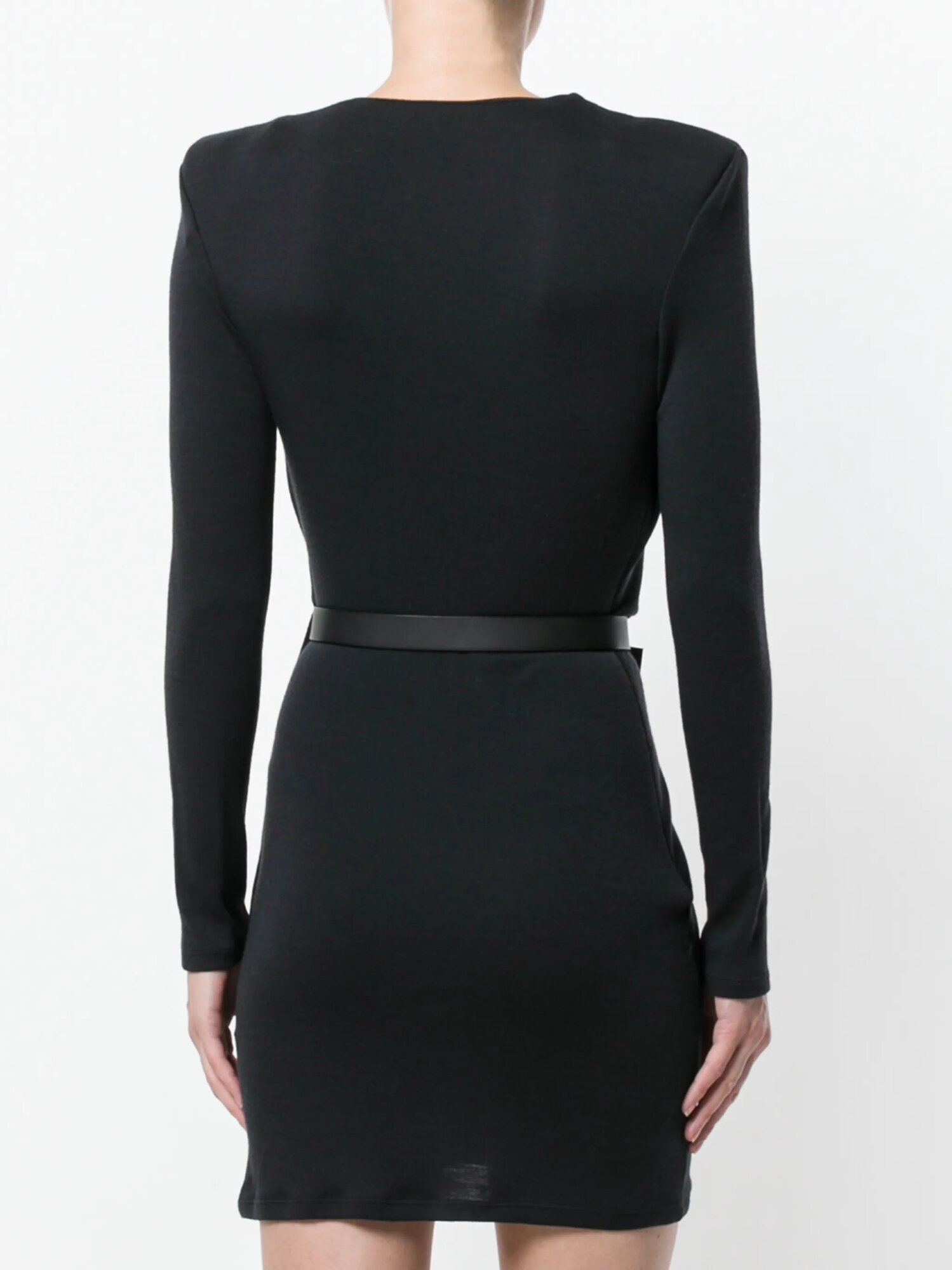 Платье BALMAIN V-neck crossover dress, размер 40, черный — фото 1