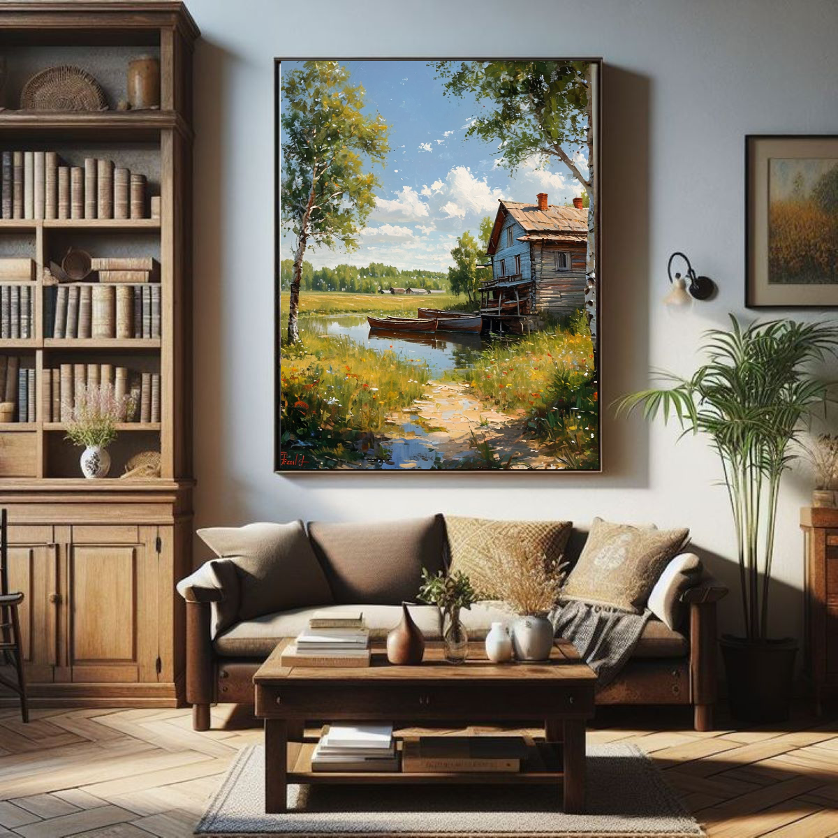 Картина по номерам "Деревенский пейзаж" 40х50 см, хлопковый холст на подрамнике, акрил, 000 Art Hobby Home