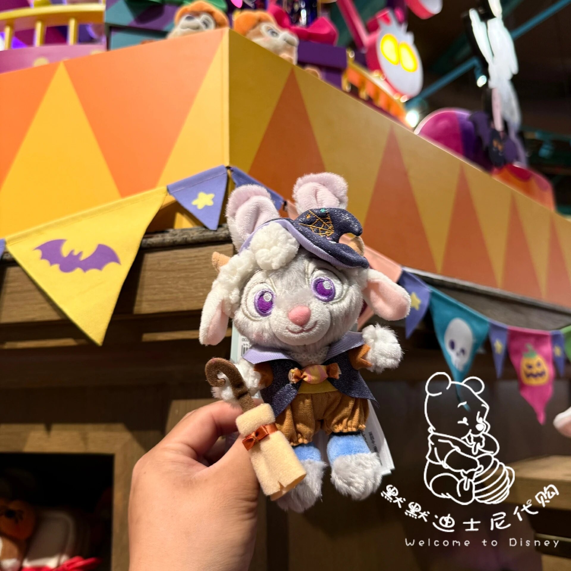 Оригинальная плюшевая игрушка-подвеска «Зверополис» из Диснейленда в Шанхае 2025 года на Хэллоуин с изображением Джуди Хоппс и Ника Уайлда