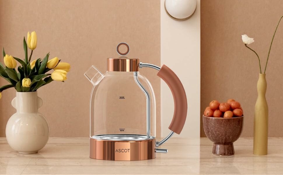 Чайник ASCOT Glass Electric Tea Kettle, 1,5 л - Rose Gold