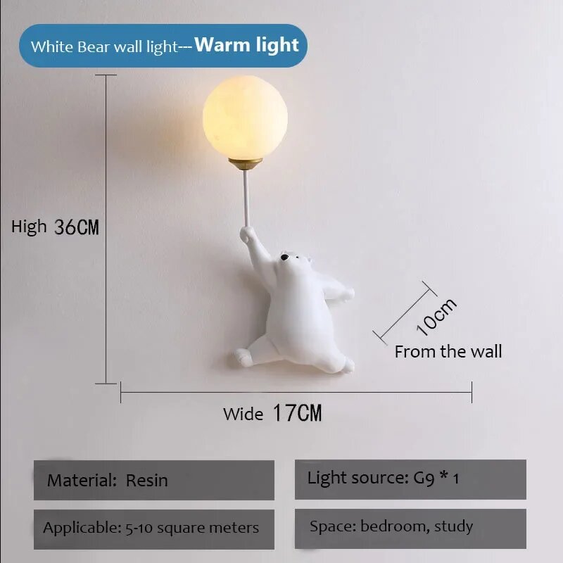 Настенный светильник ZIMULONG белый медведь White wall light