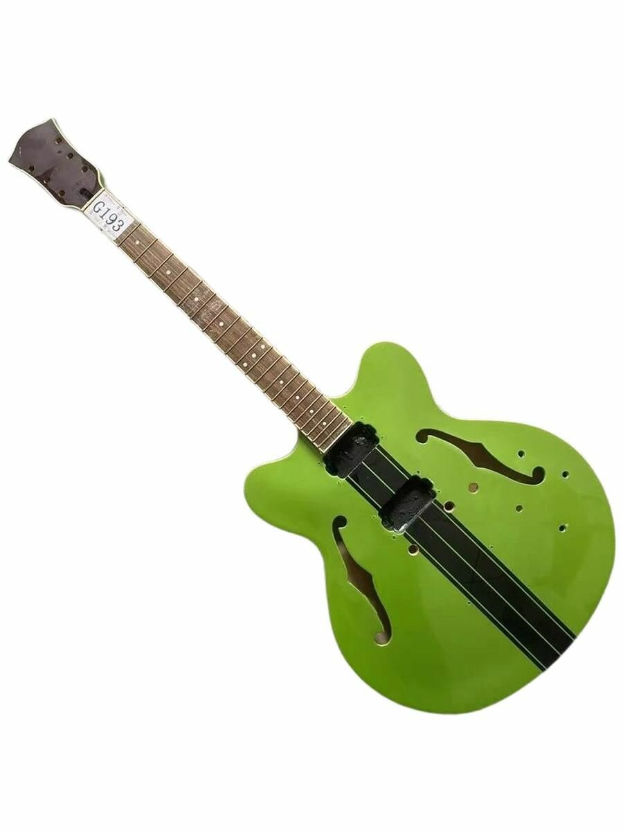 Полуакустическая электрогитара Hfner (Германия), ультратонкий корпус, зелёный цвет, корейская сборка, DIY-комплект для джаза, имеются незначительные косметические дефекты