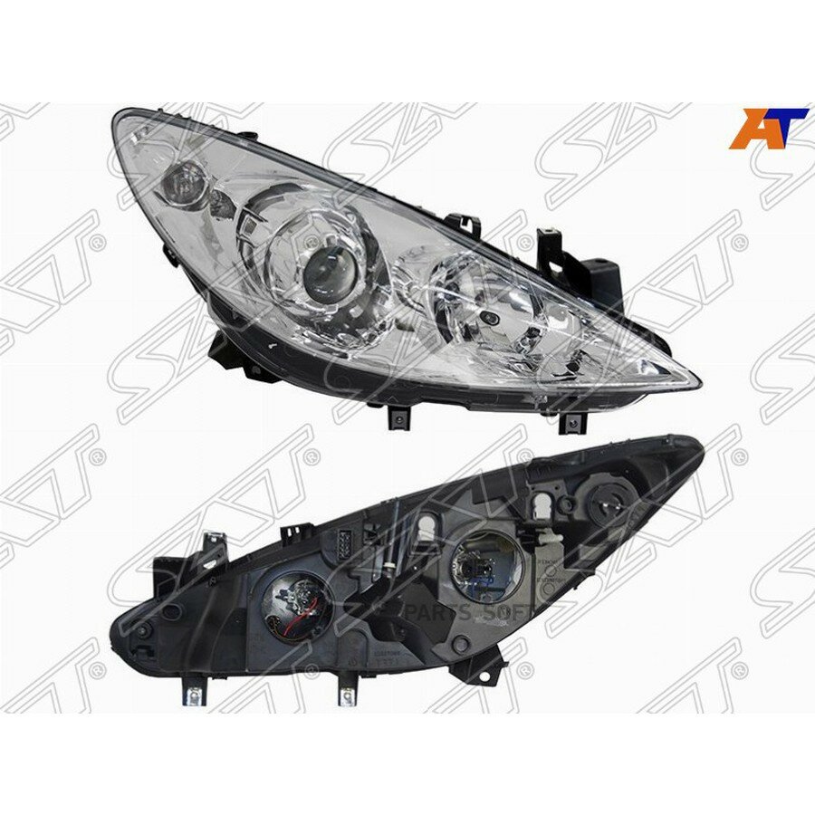 Фара Peugeot 307 05-08 (Спереди/ Справа/ Ксенон/ под электрокорректор) от официального дистрибьютора, SAT, артикул ST5501137RLDEM