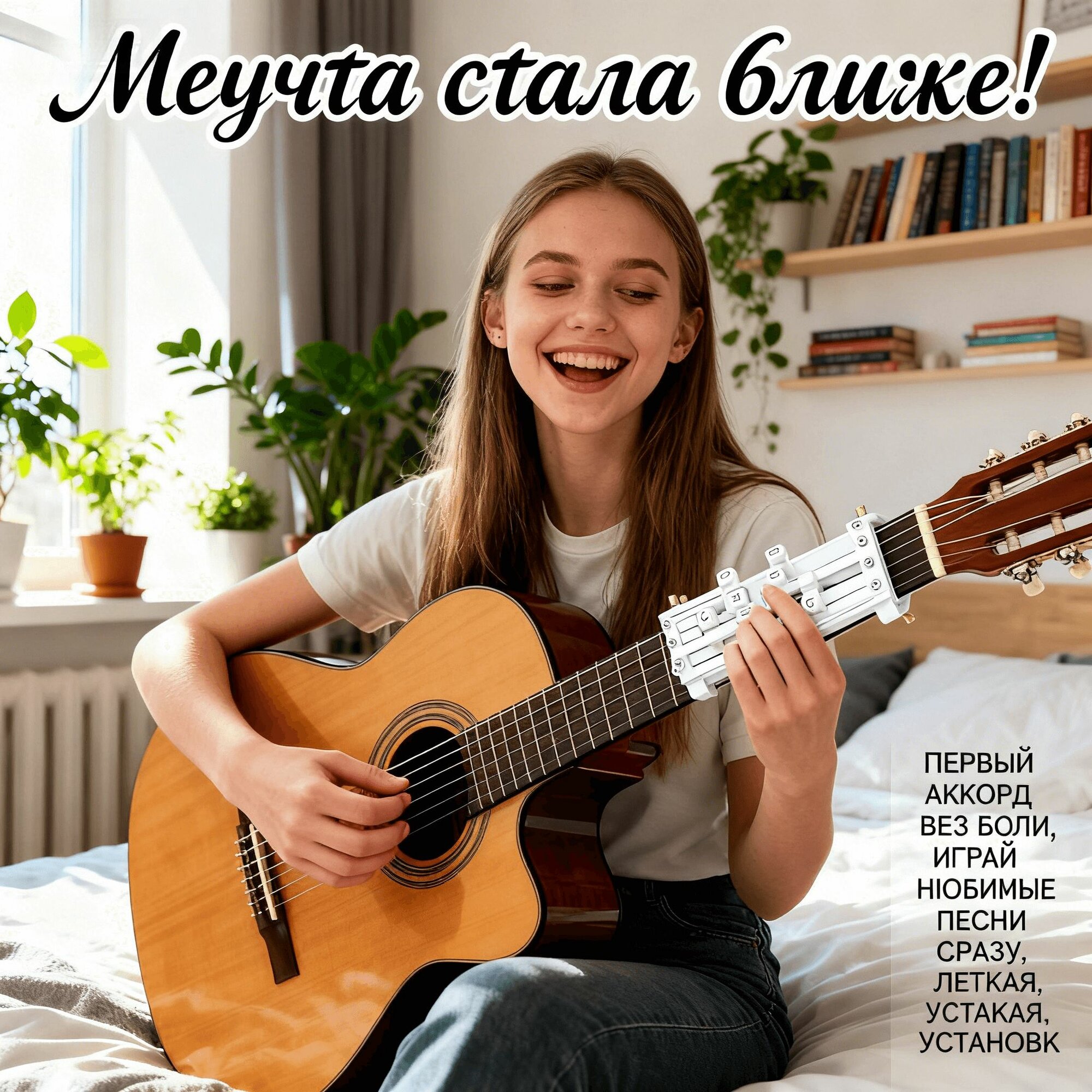 Гитара для новичков: тренажер-помощник для зажатия аккордов. Устройство для легкого обучения игре на акустической гитаре.
