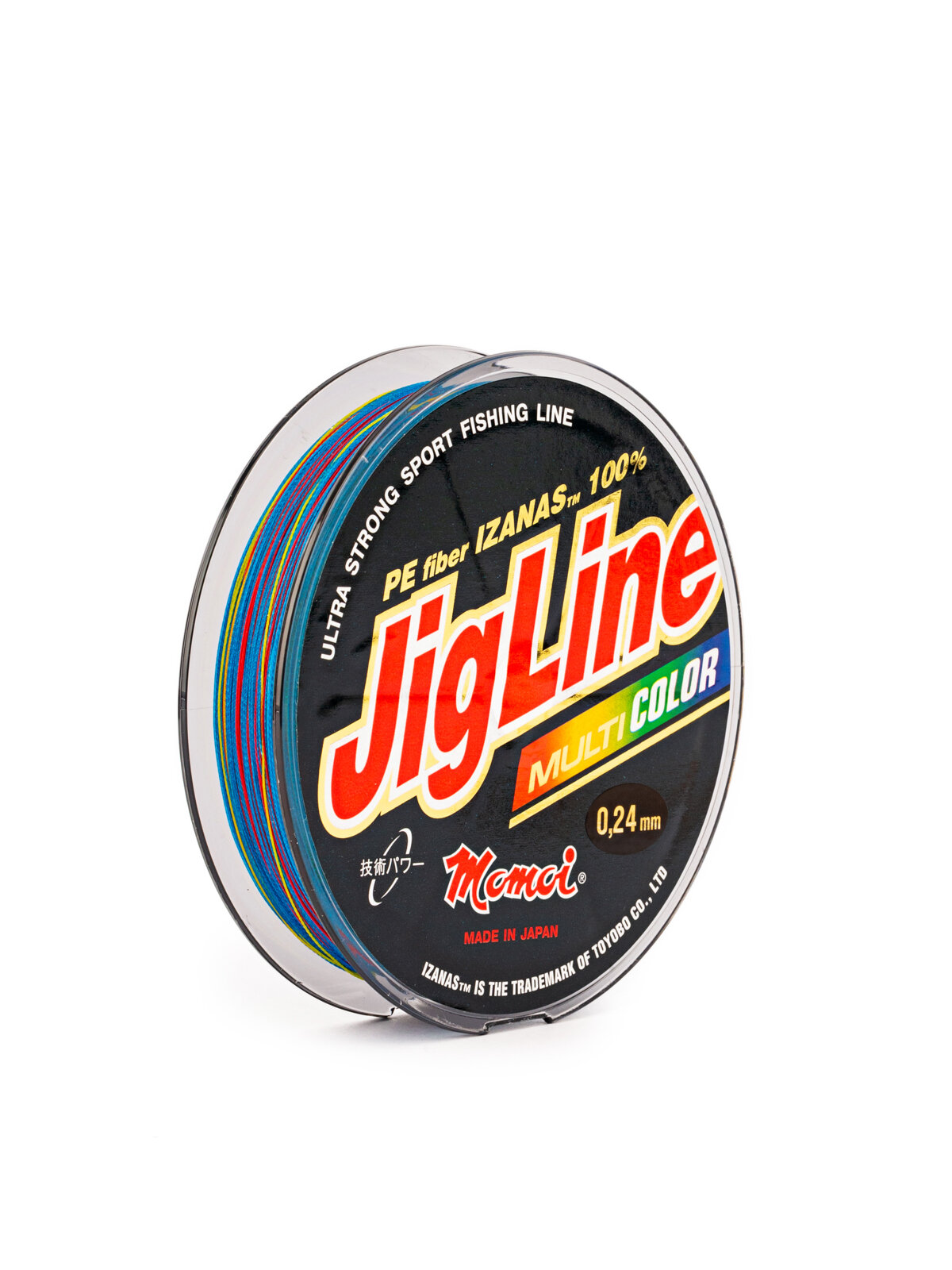 Плетеный шнур Jigline Multicolor, толщина 0,18 мм, тест 14 кг, длина 100 м, разноцветный