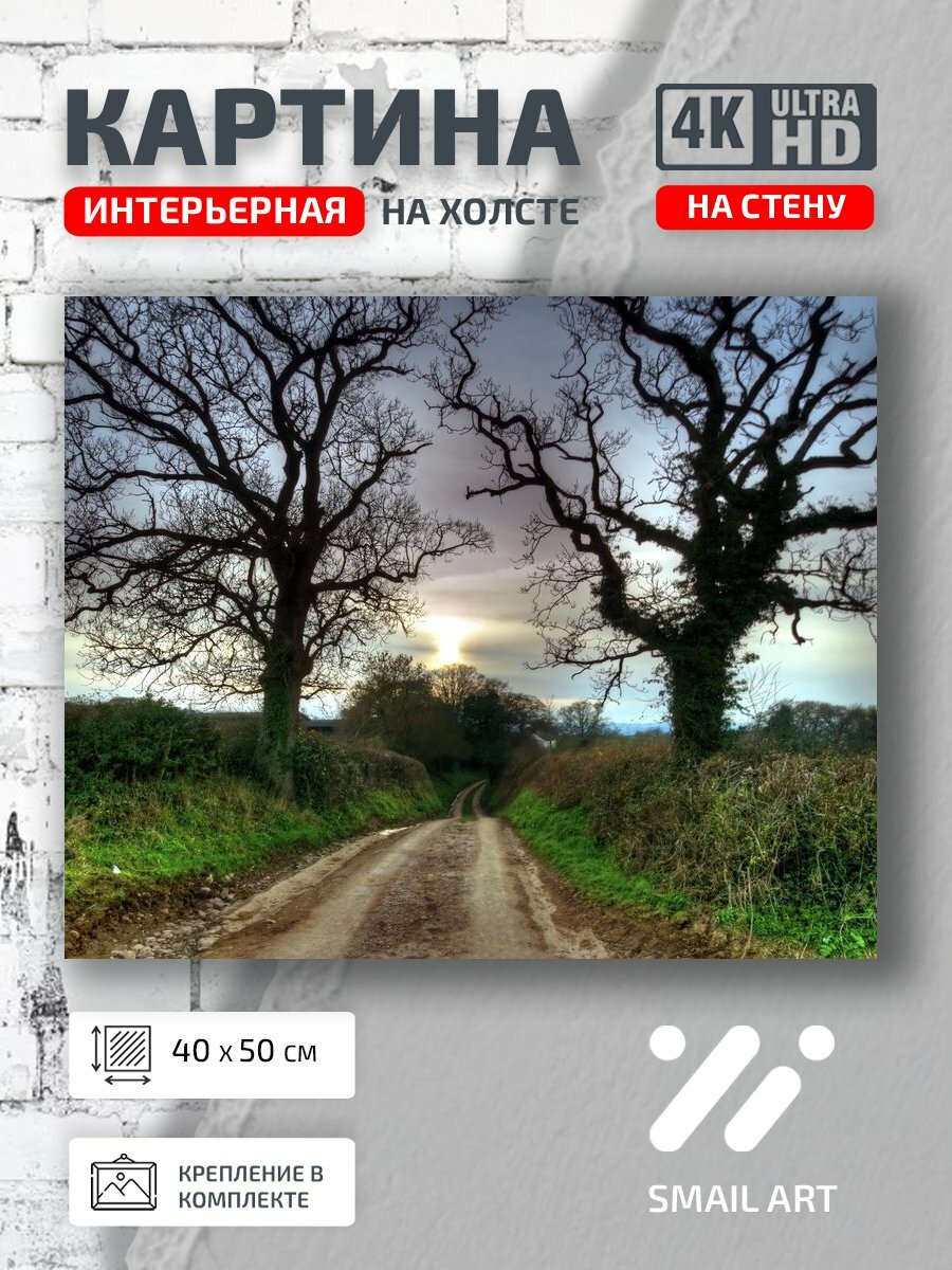 Картина на холсте интерьерная 40 на 50 на стену Степи Landscape для спальни пейзаж интерьер