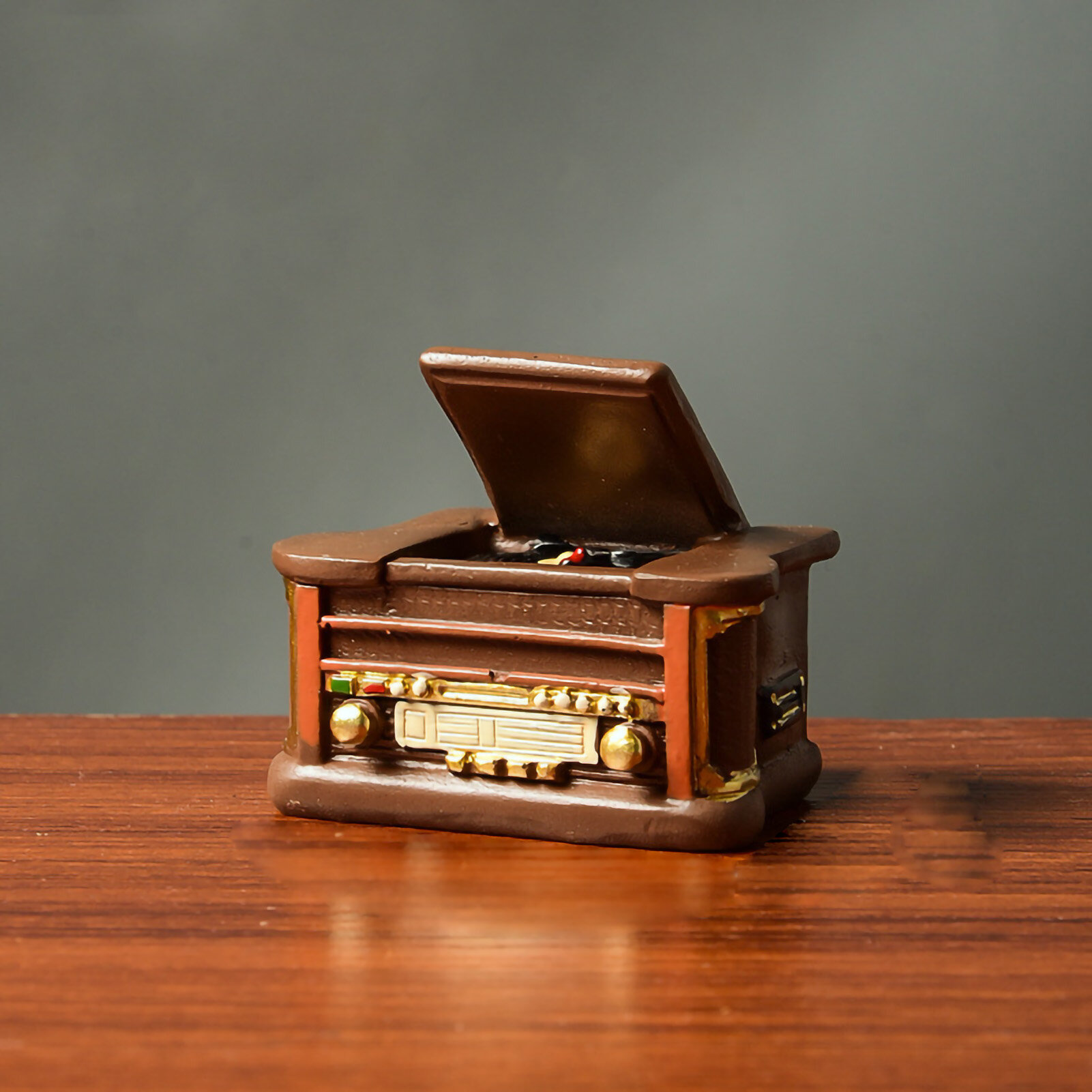 Ретро-украшение из смолы, винтажный, элегантный, изысканный, яркий, стильный дизайн, декор из смолы для домашнего декора, реквизит для фотосъемки, звуковой проигрыватель