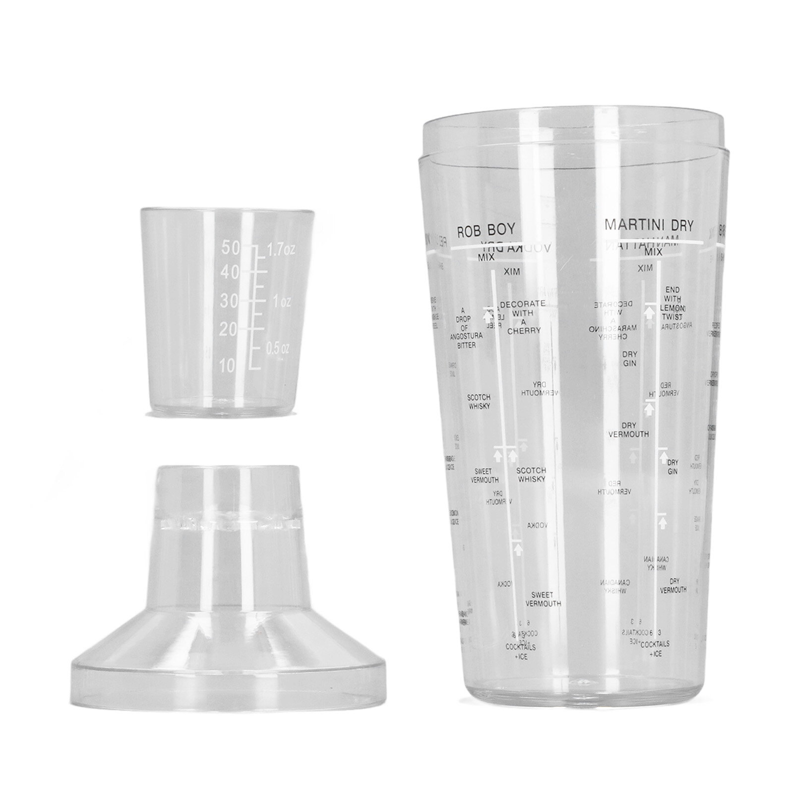 Прозрачный, устойчивый к падениям шейкер для коктейлей, миксер для вина со шкалой для бара, ресторана, вечеринки, 530 мл