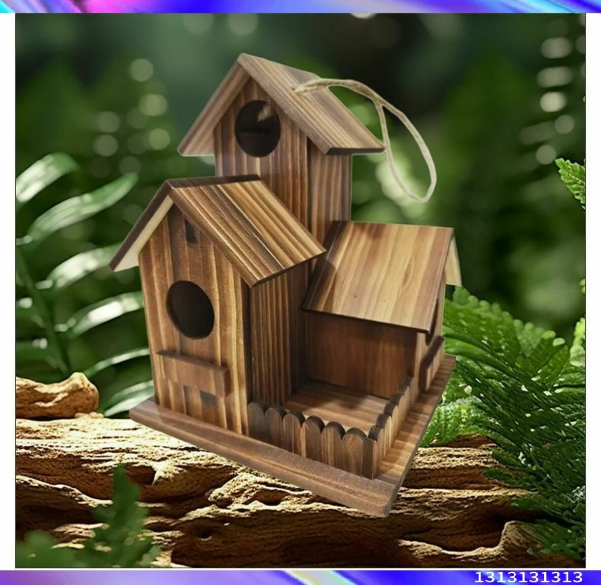 Эксклюзивный птичий домик, трехкомнатная дуплянка из дерева
