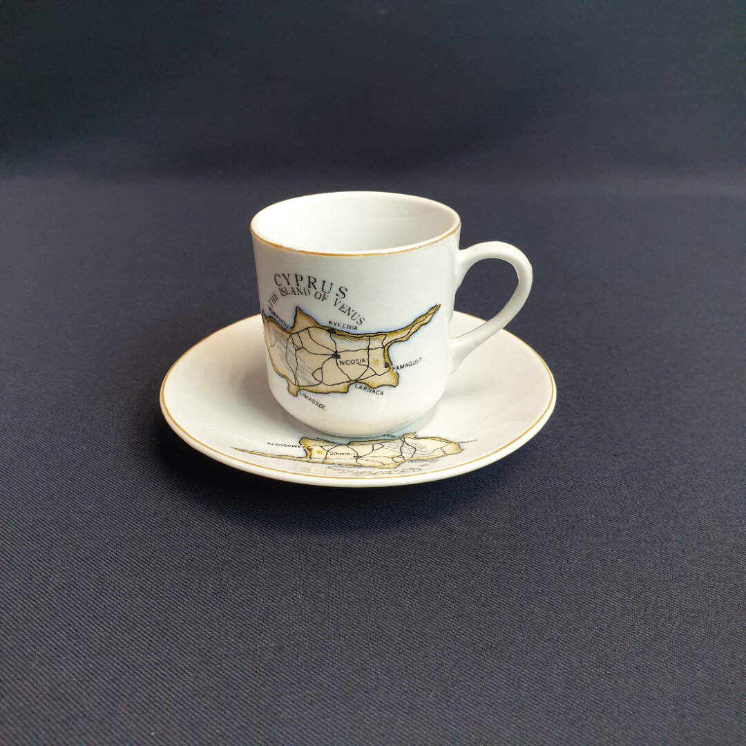 Кофейная пара, фарфор деколь позолота 75 мл, Китай