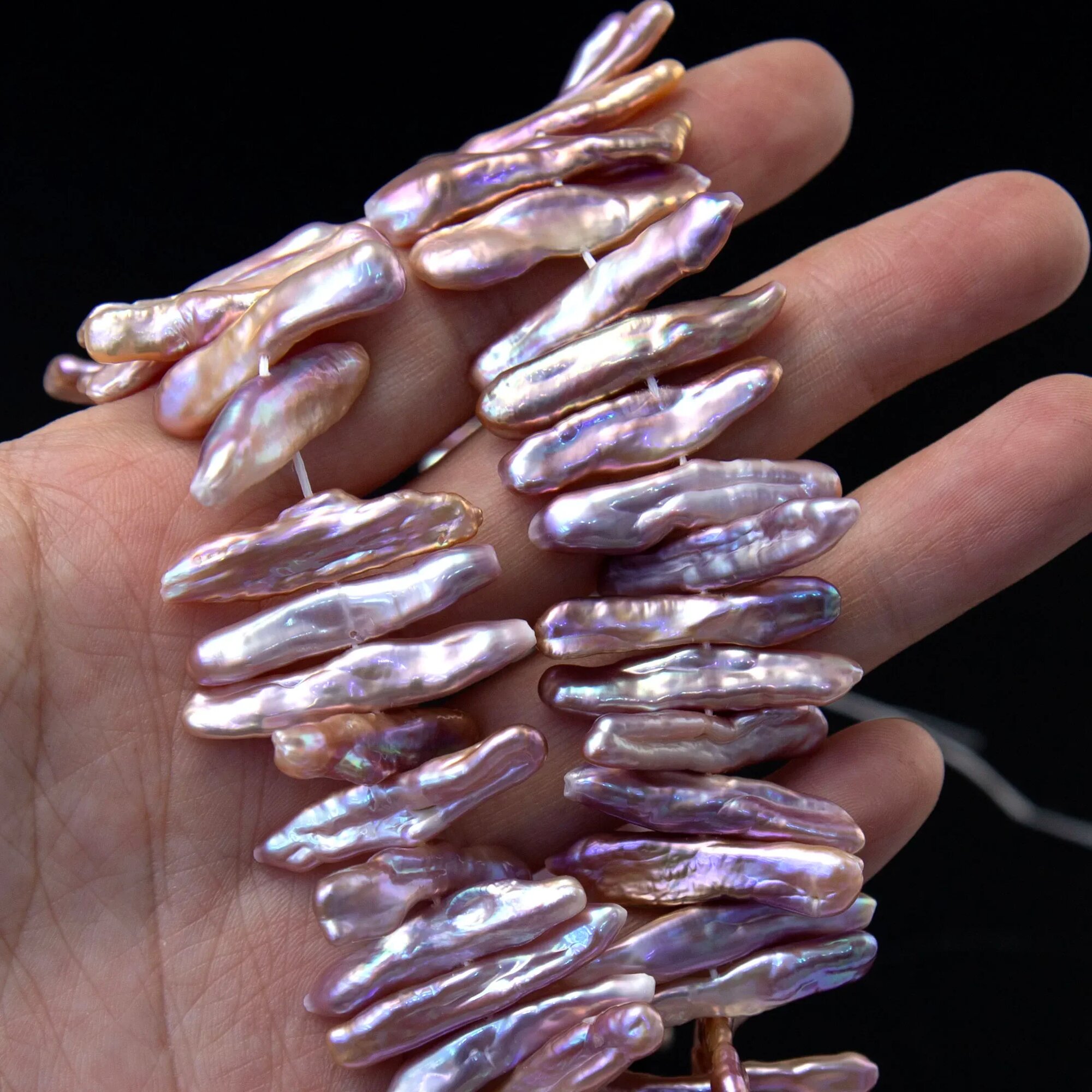 Фиолетовые жемчужины Biwa 5x25-30 мм