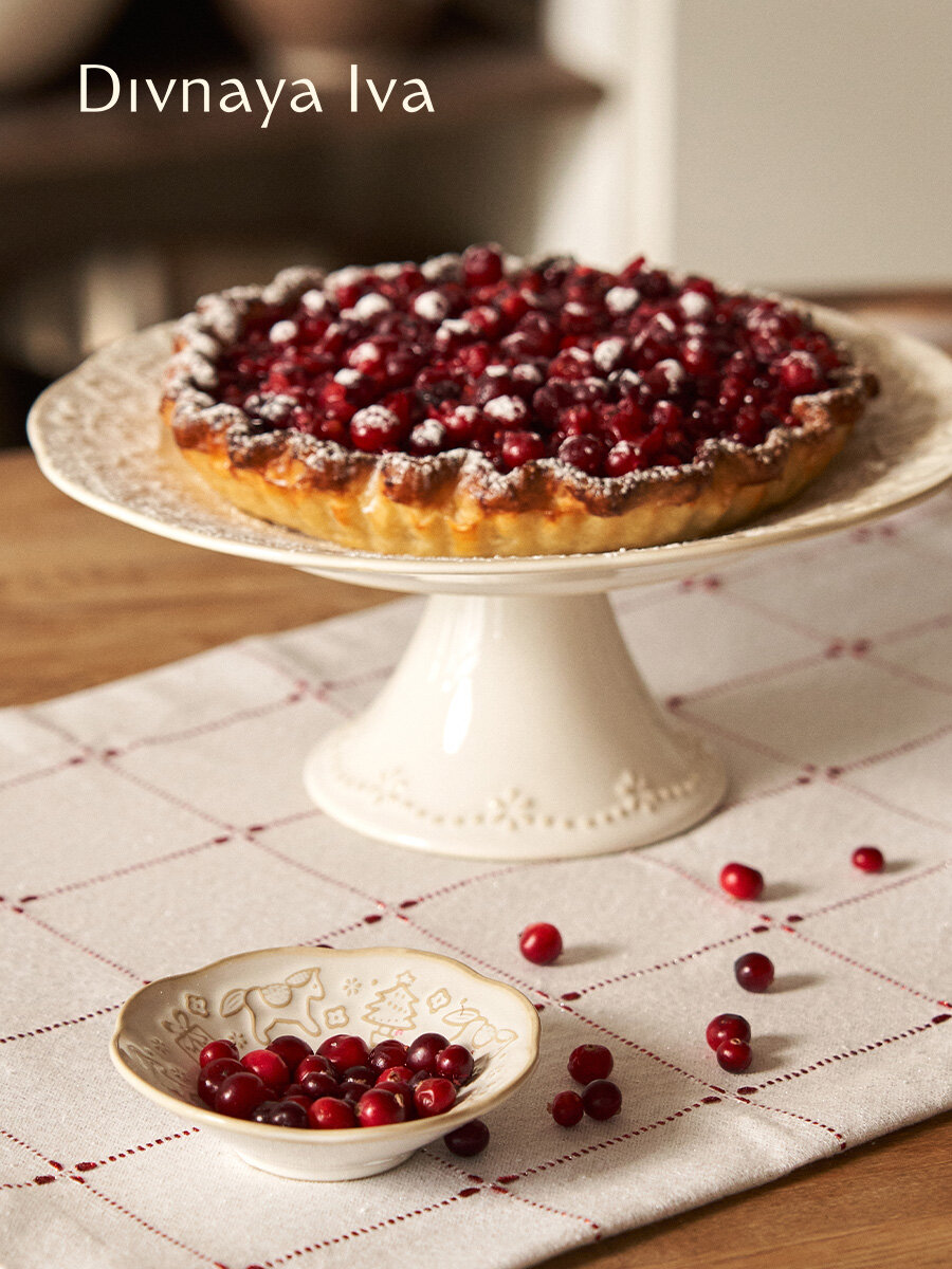 Тортница с узором пряничный домик, Divnaya Iva