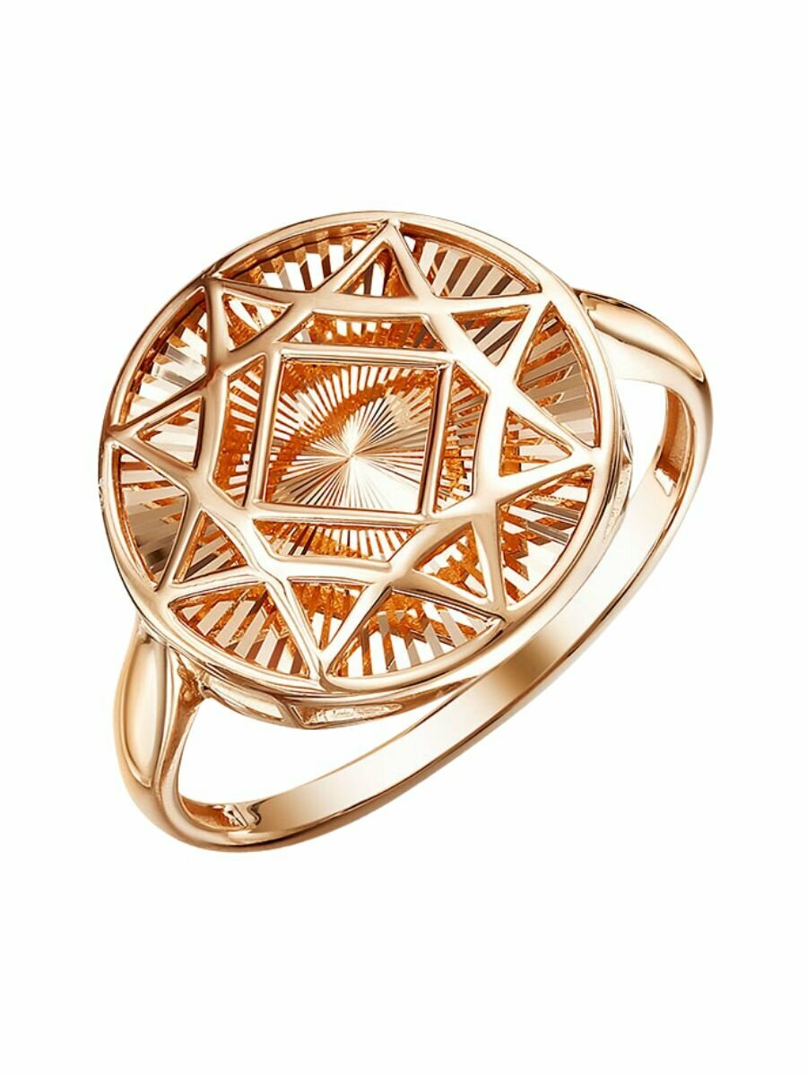 Кольцо, красное золото, 585 проба, родирование