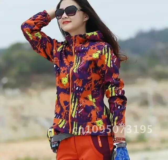 Женская softshell куртка камуфляж, размер 4XL