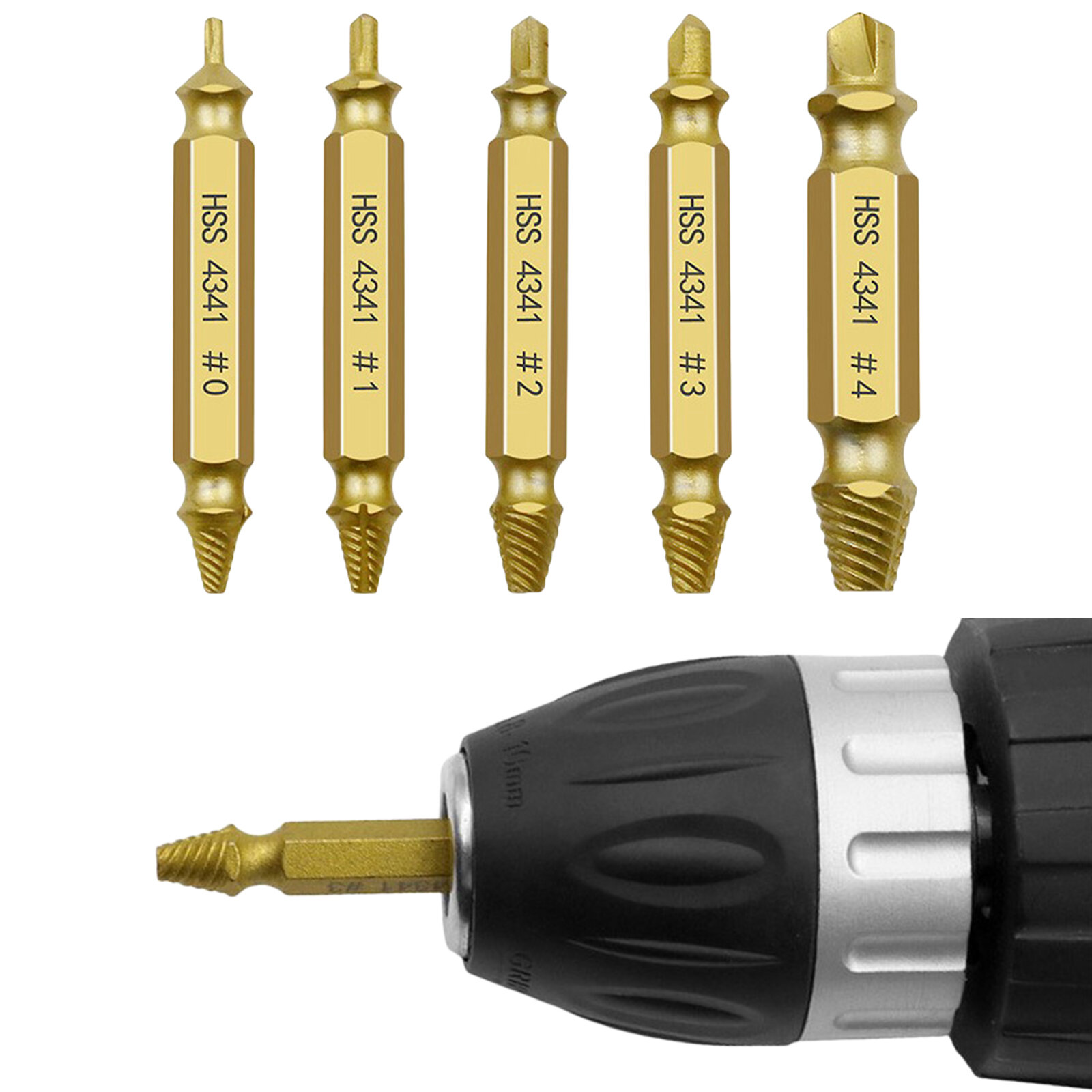 Инструмент для удаления сломанных болтов, набор сверл для извлечения поврежденных винтов, 5 шт.