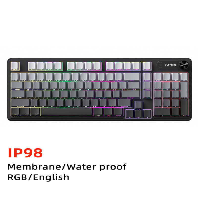 Клавиатура FURYCUBE IP98 с механическим ощущением, водонепроницаемая, для компьютерных игр, киберспорта, высокого внешнего вида, проводная, бесшумная