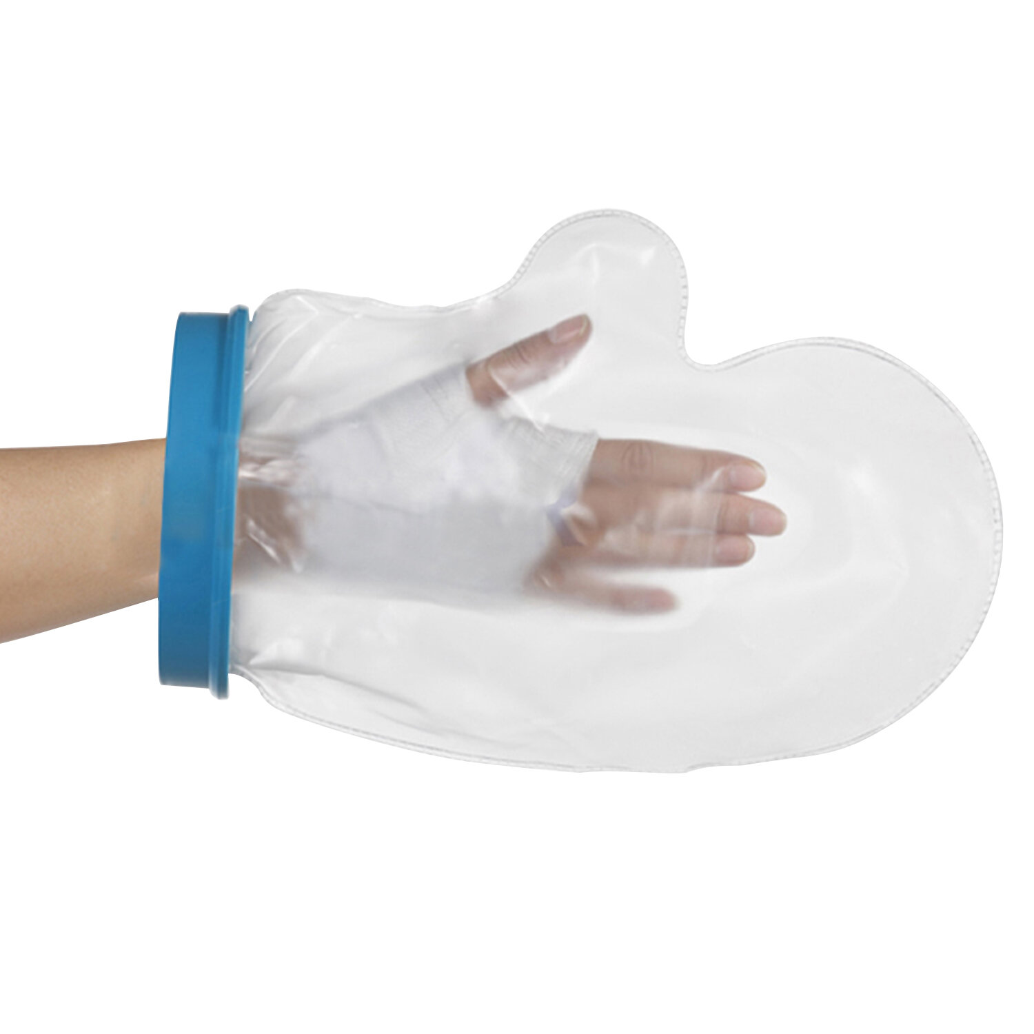 Защитное покрытие для гипсового гипса взрослые водонепроницаемое многоразовое для ноги руки стопы лодыжки колена защита гипса раны перевязок сухая защита для душа ванны пляжа Blue&Transparent Silicone PVC PP IPX6 1 шт