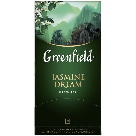 Чай Greenfield Jasmine Dream зеленый ароматизированный, 25 пакетиков