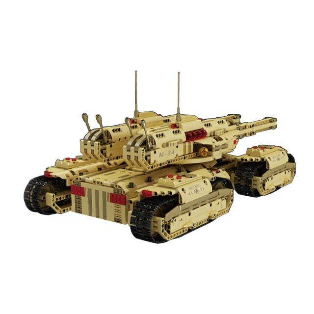 3296PCS Военная серия танк блок набор Мамут танк RC версия Звезда серия война игрушка дети (желтый)