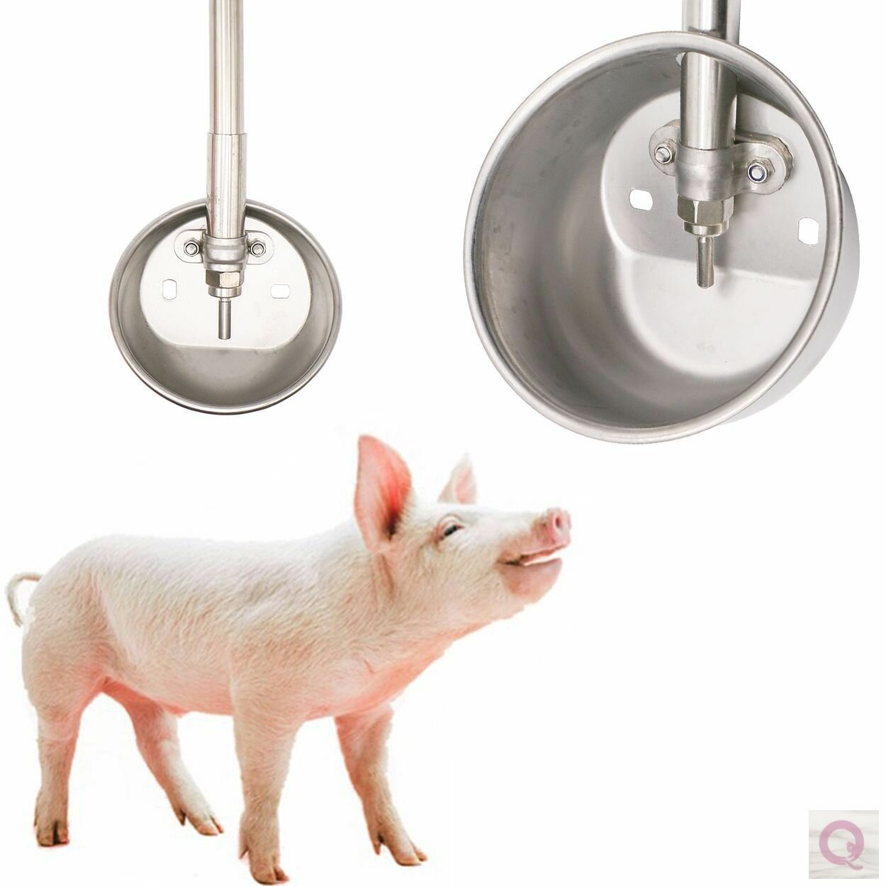 1 шт, поилка из нержавеющей стали, поилка для поросят 21 см