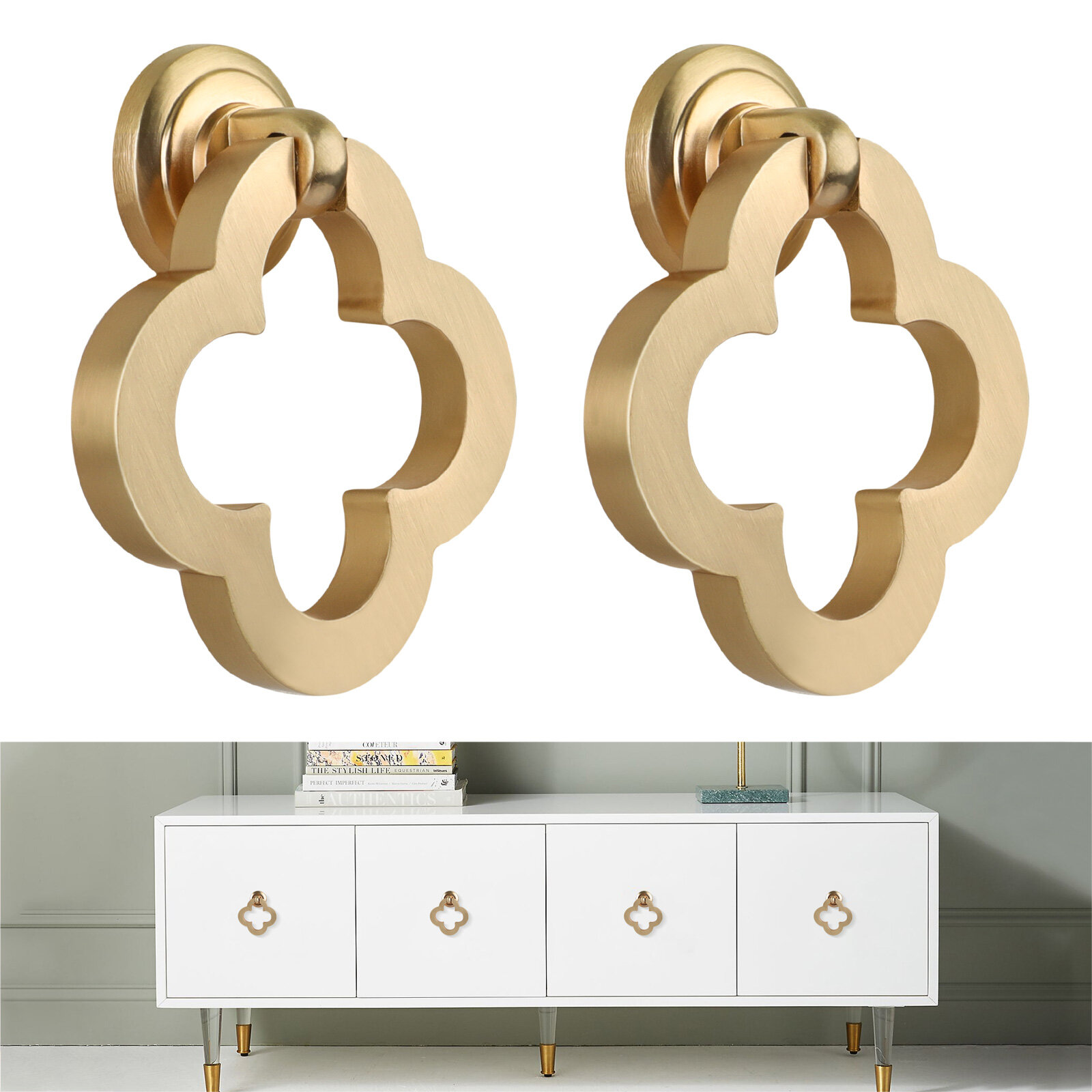 2 Pack Дверные ручки для ящиков из полированной латунью, кольцевые ручки для шкафов, ручки для дверей, ручки для ящиков, ручки для комода, опоры из золота, из цинкового сплава, для дверей, шкафов, ящиков, кухонных шкафов