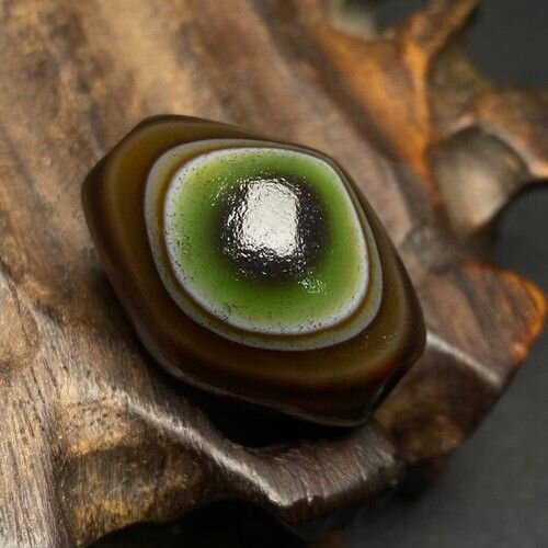 Уникальная тибетская натуральная патина, старый агат Дзи, бусина с двумя сторонами, глаза неба, 27 мм M1114