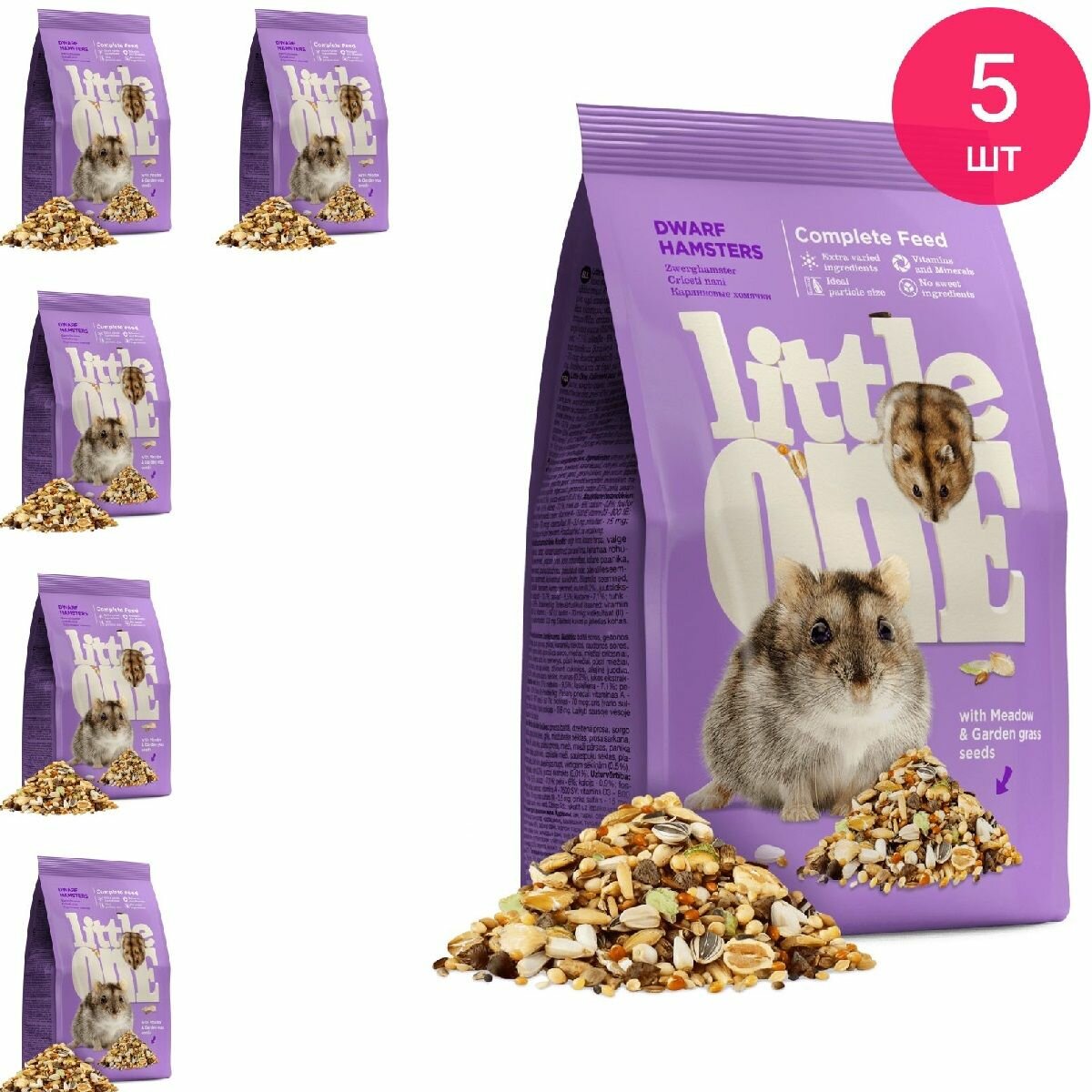 Little One Корм для карликовых хомячков 400г (5 штук)