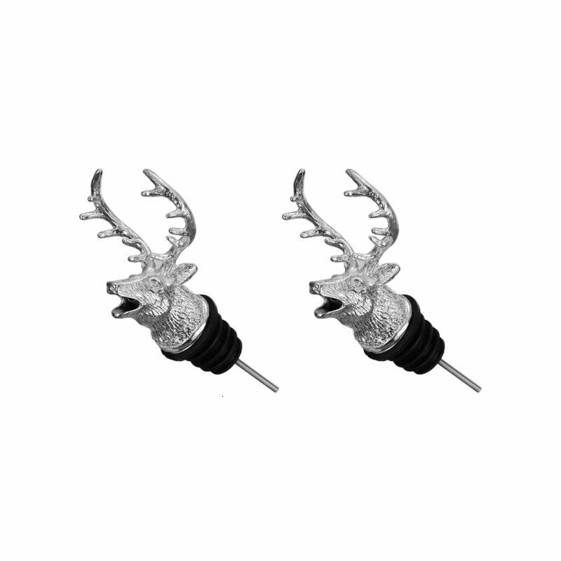 Наливной носик для бутылок «Олень» (2 шт.), Серебро