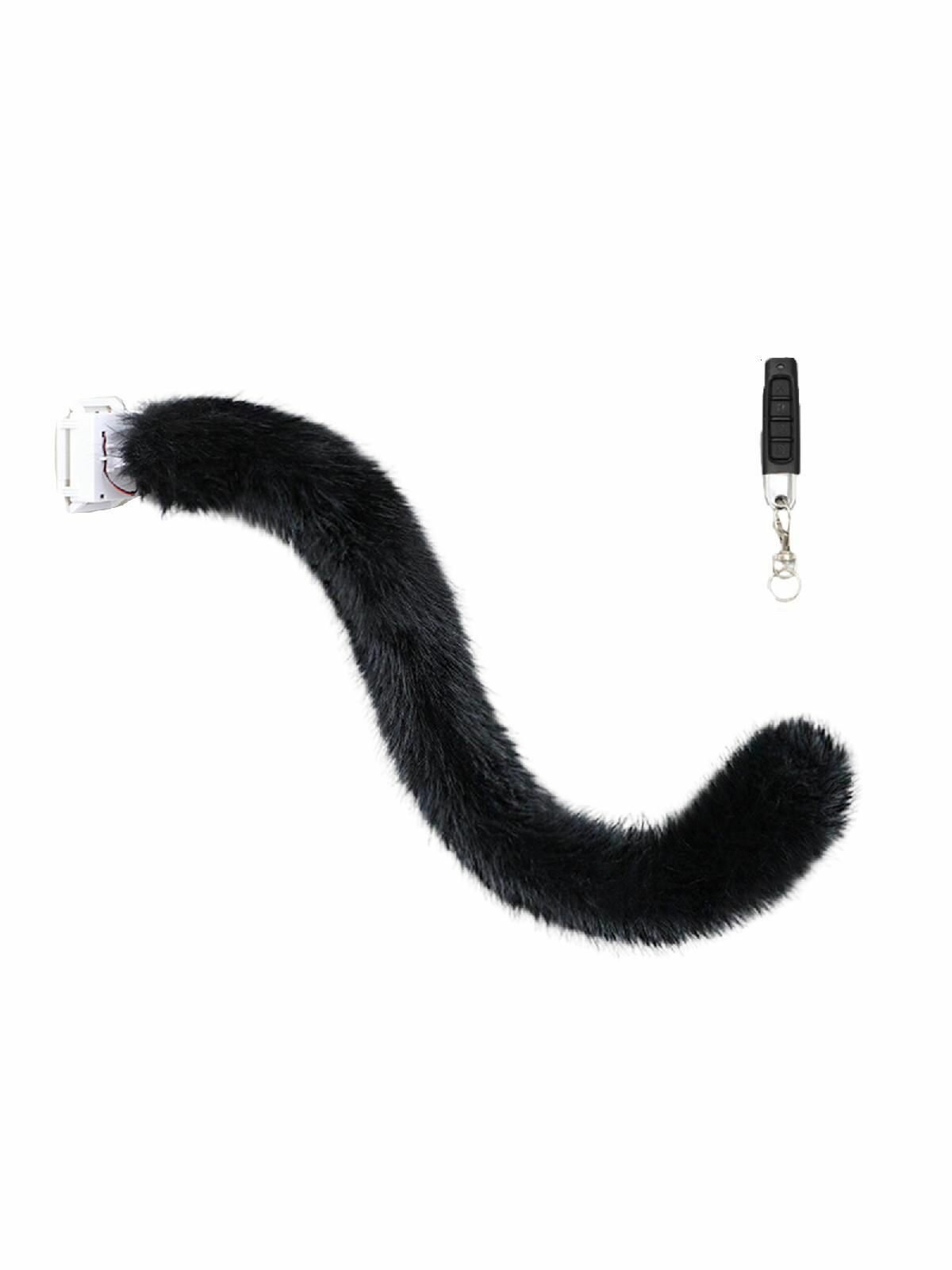 Мягкий хвост животного для костюма, - Кошачий Хвост Черный