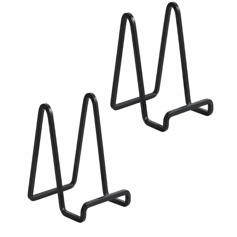 N-образный квадратный держатель для фоторамки из кованого железа-черный 6 дюймов