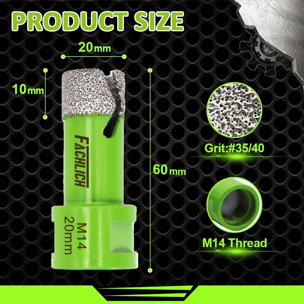 Сверла-коронки FACHLICH 6-150 мм для сухого сверления 1pc, 20mm