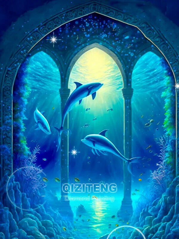 Алмазная живопись "Слон, тигр, лошадь", полный комплект 30x40cm Round, RT0315