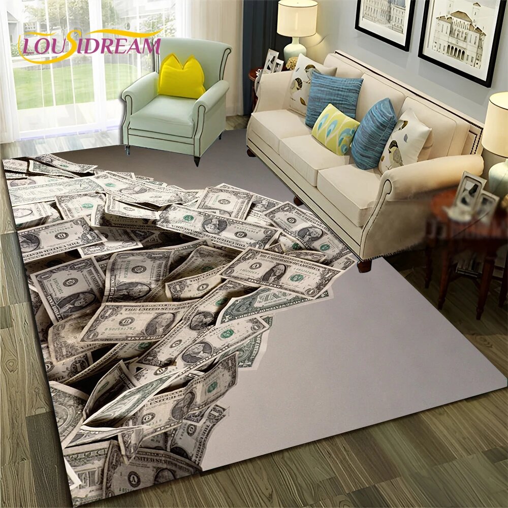 3D ковёр LOUSIDREAM 230x160см, узор доллары, цвет 27