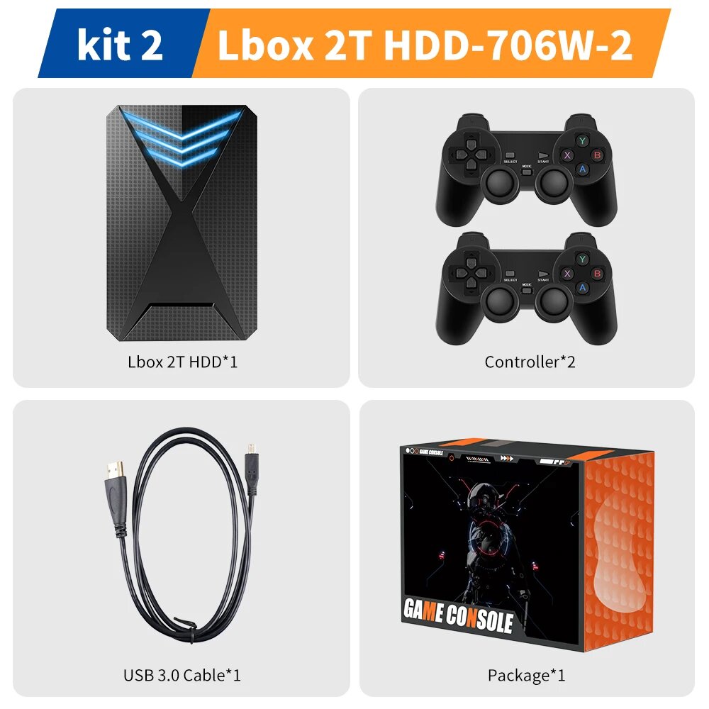 JMachen Hyper Base Lbox 2TB Игровая консоль Lbox 2TB HDD-706W-2