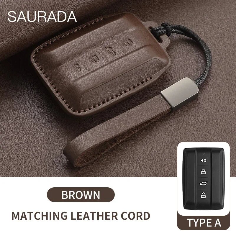 Чехол для ключей из натуральной кожи для TANK 300 TANK 500 TANK 700 2022 2023 2024, A Styling Brown2