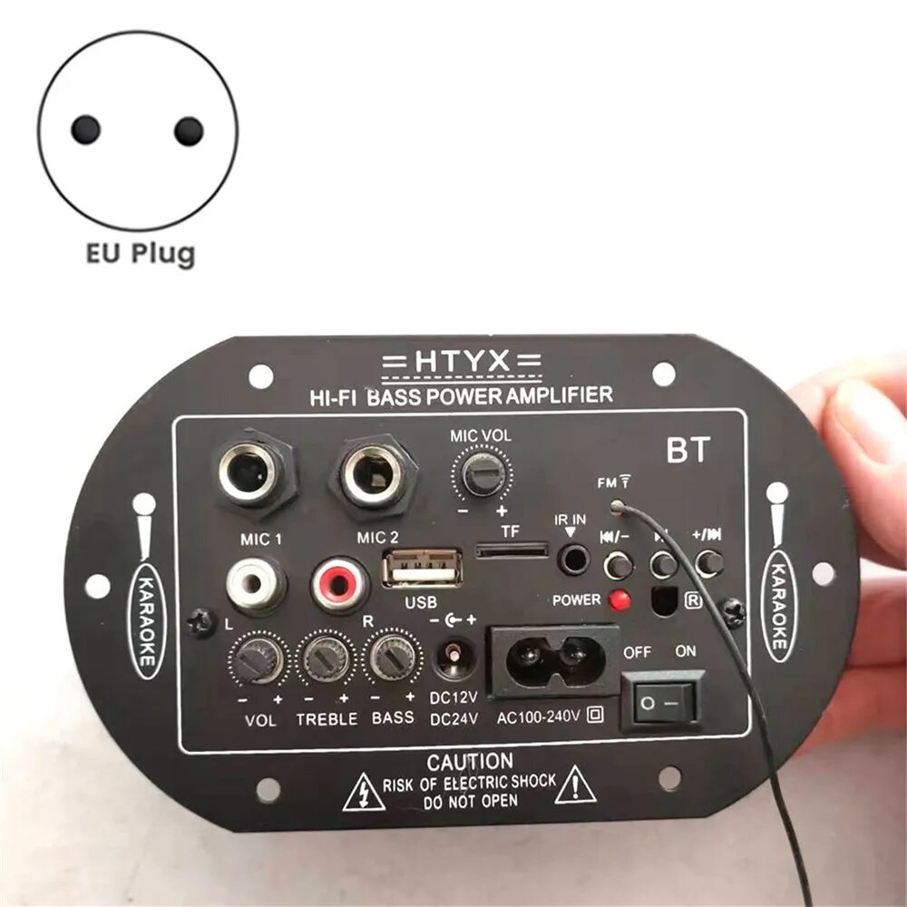 Плата усилителя с оптическим аудио Bluetooth AMP USB FM радио TF плеер аудио сабвуфер для дома и автомобиля (штекер ЕС)