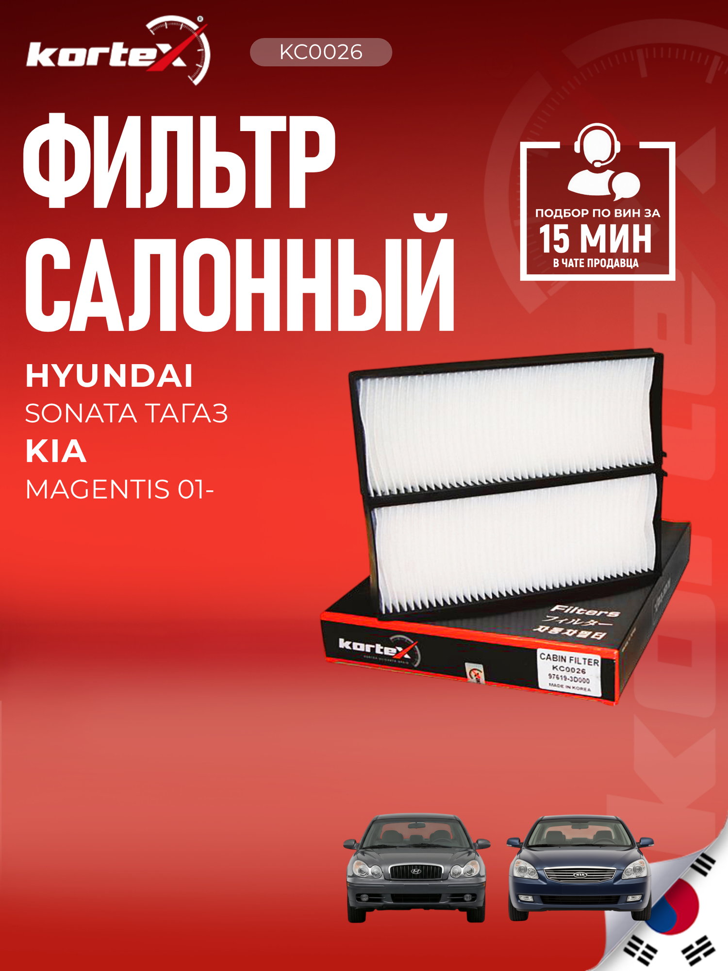 Фильтр салонный Hyundai Хендай Santa Fe Sonata Соната 976193D000 976193D100 976193D200 976193D200AT