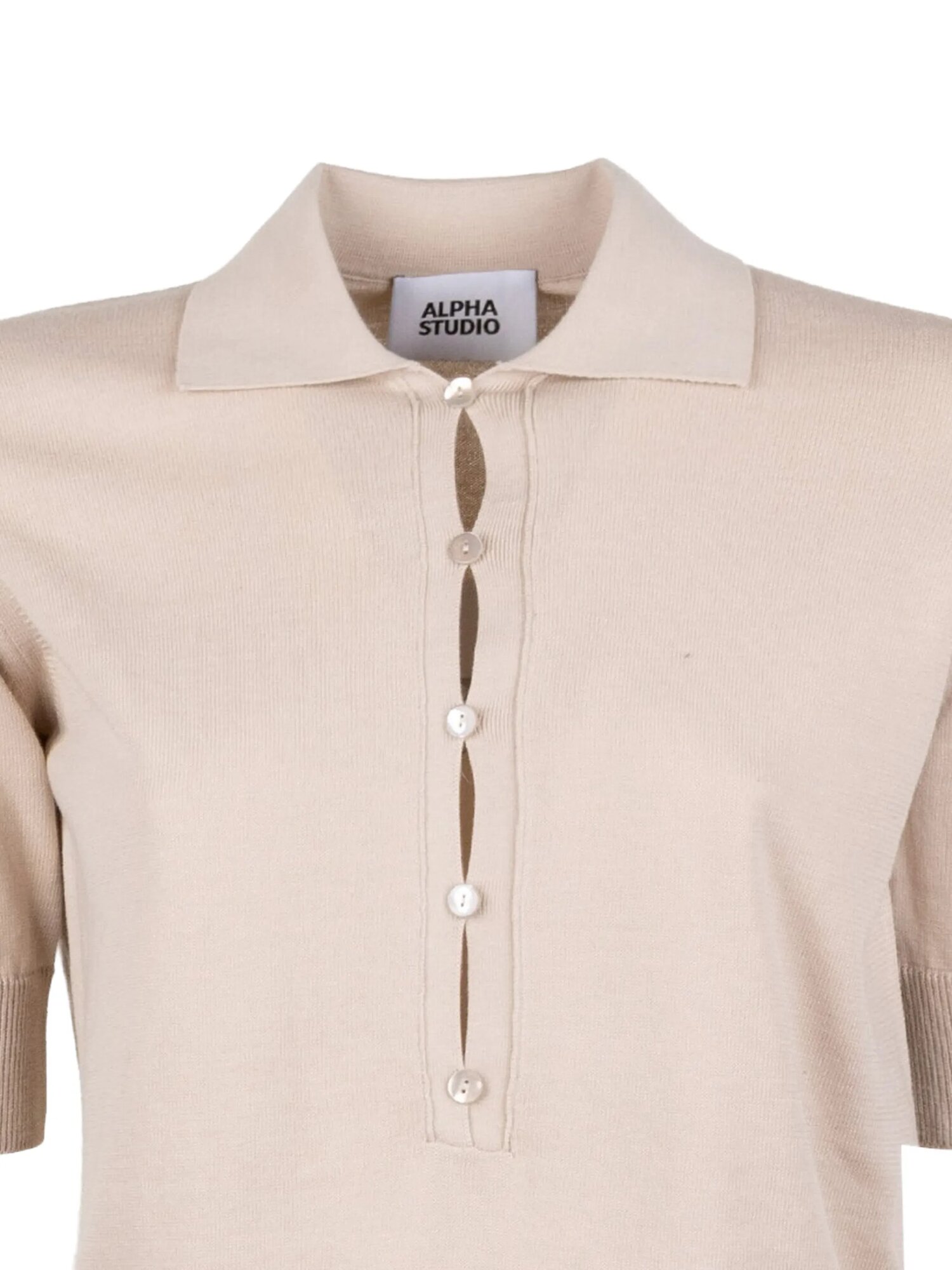 Топ Alpha Studio Button polo top, размер 42, разноцветный — фото 1