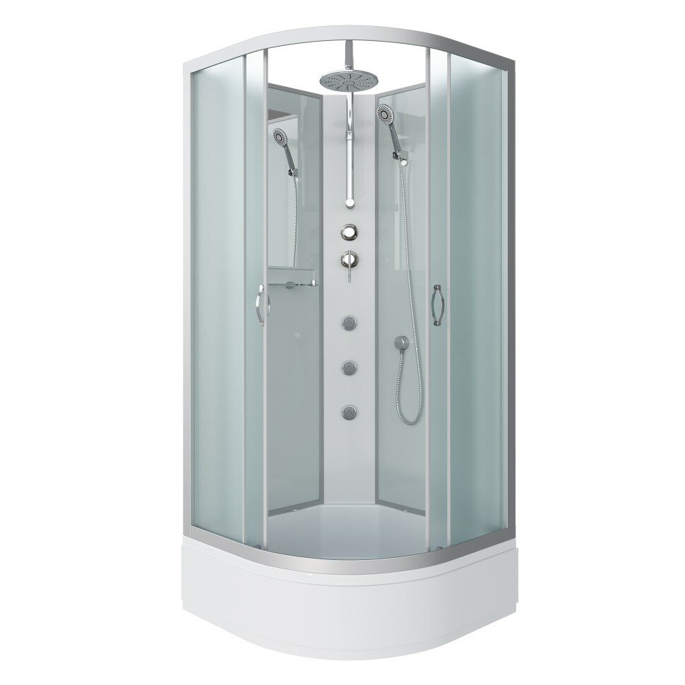 Душевая кабина Niagara Classic NG-3302-14BKTG (100х100х210) средний поддон(26см), стекло матовое,4 места