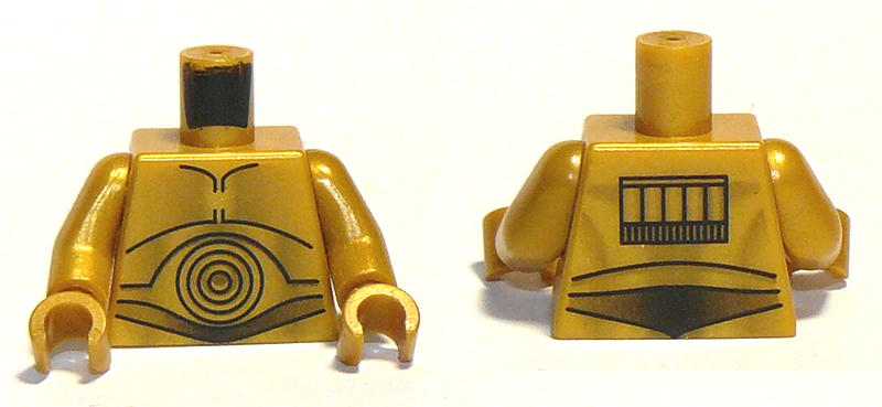 Torso SW C-3PO Pattern / Pearl Gold Arms / Pearl Gold Hands, 973px160c04 Pearl Gold U
