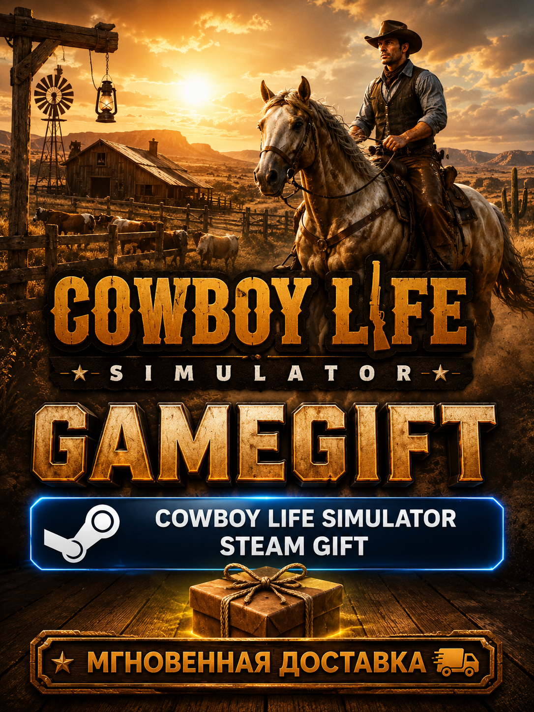 Игра Cowboy Life Simulator для STEAM ПК (PC) | Страна активации - Колумбия | Подарком на Ваш аккаунт | Автовыдача
