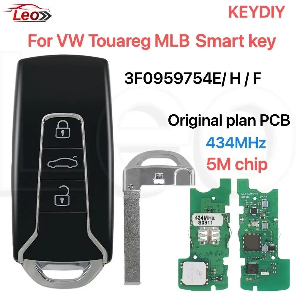 Ключ Smart key для VW Touareg MLB 433MHz 5M 3F0959754E/H/F
