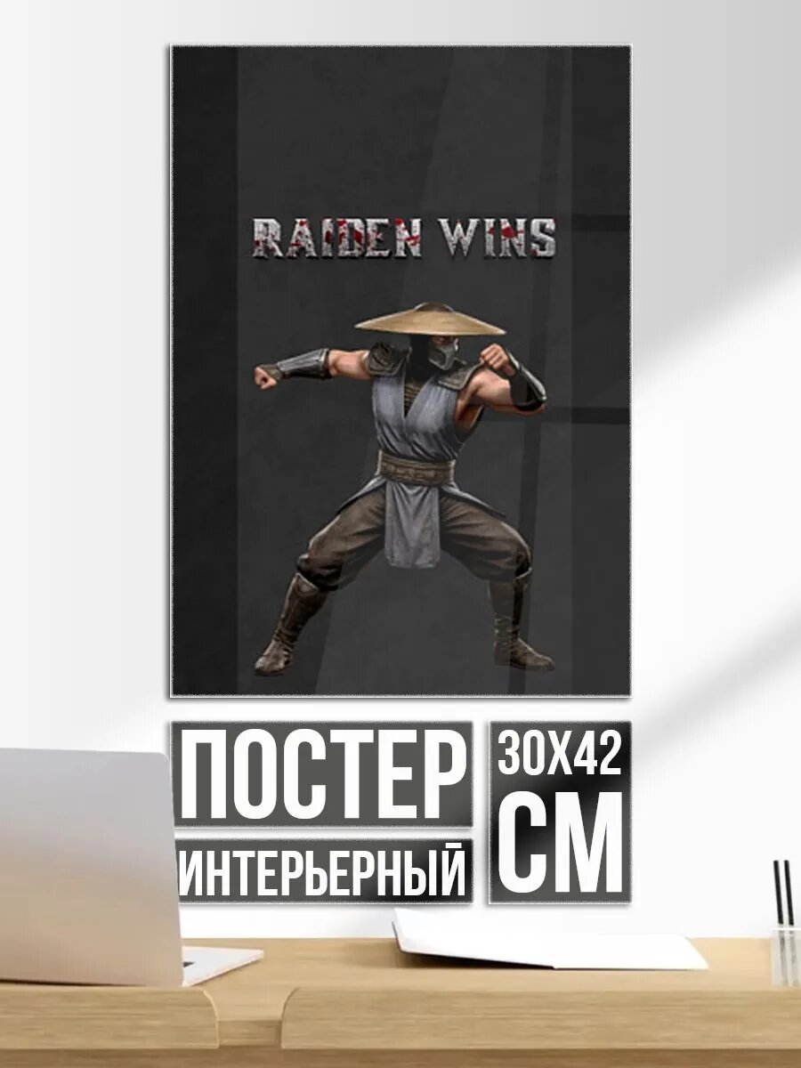 Постер на стену MK - Raiden wins