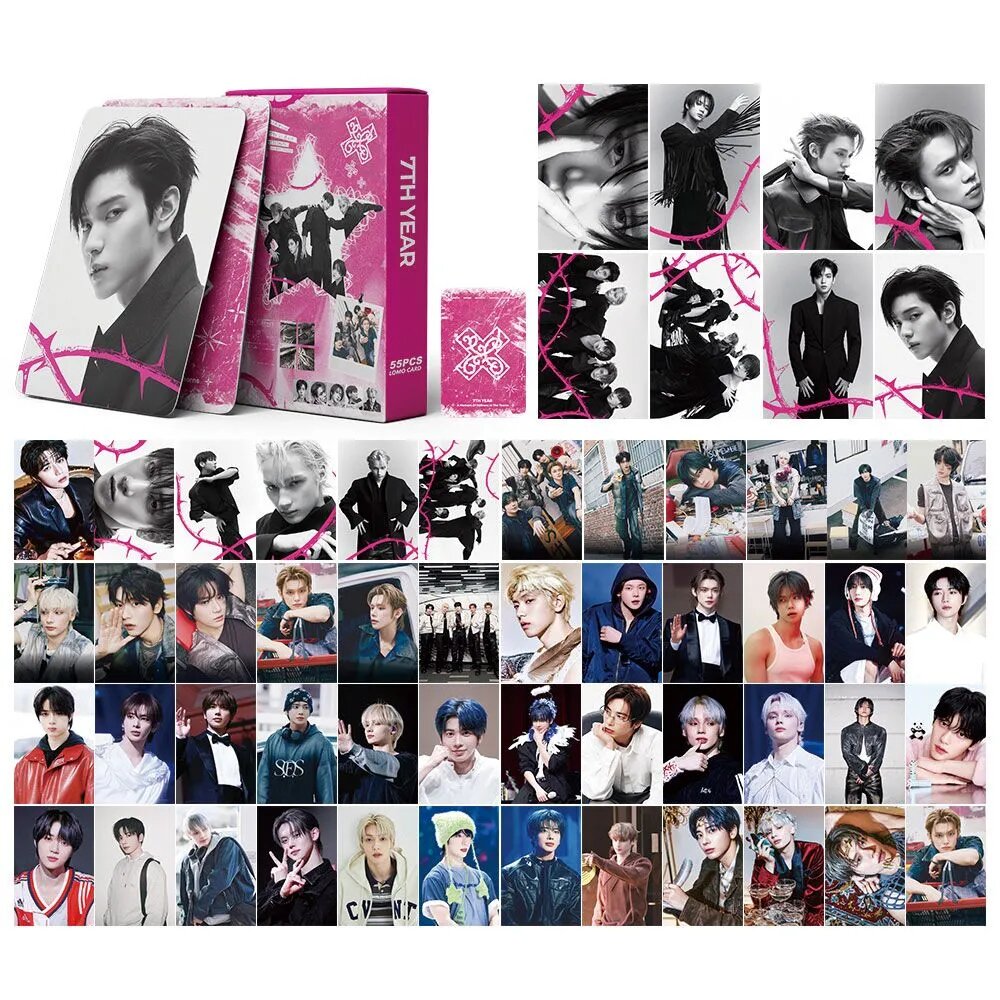 K-POP Карты TXT 55 шт. TXT альбом 7TH YEAR Kарточки Кпоп 2026 Плакат фотокарта