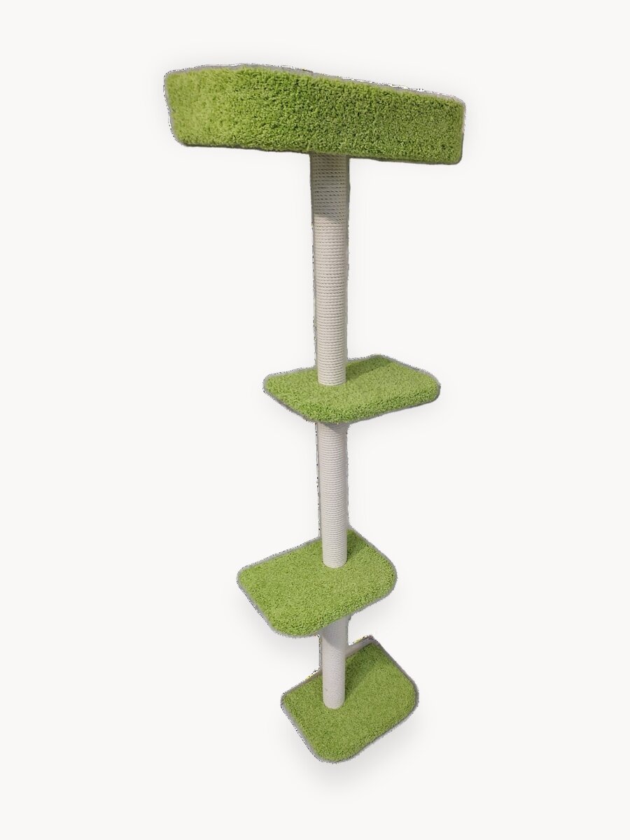 Когтеточка настенная для кошек Моя Котя "Лиана", цвет зеленый, хлопковый канат