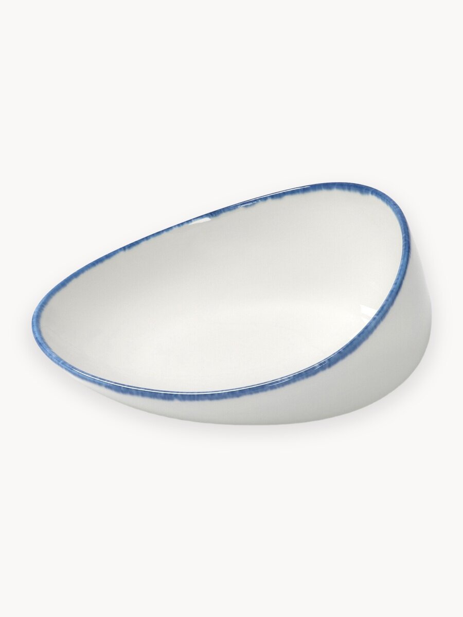 Салатник Magistro Blue Lagoon, 450 мл, 22.3×17×9 см, фарфор, белый, синий