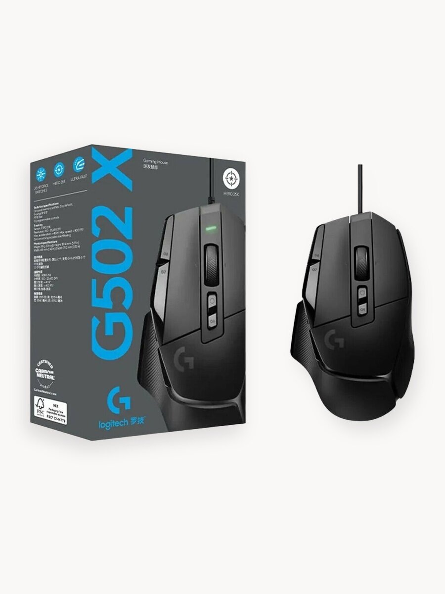 Беспроводная игровая мышь Logitech G G502 X Lightspeed, черный