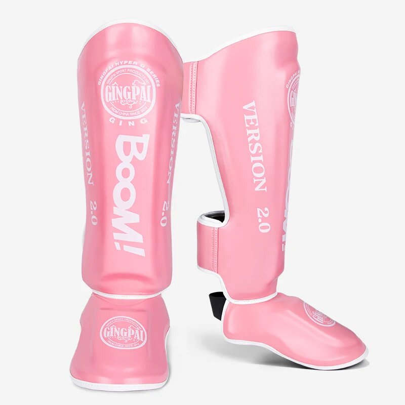 Gingpai Sport щитки на голень для Муай Тай Розовый, М, QC2.0 Pink